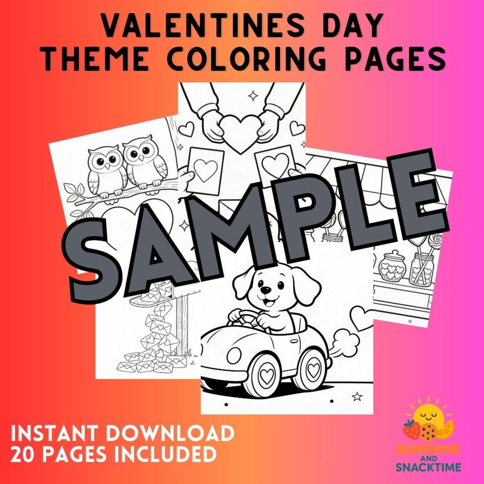 Kids Valentines Coloring Pages – 20 Printable Sheets, Easy Valentines ...