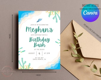 Beach Bash Invitation - Etsy