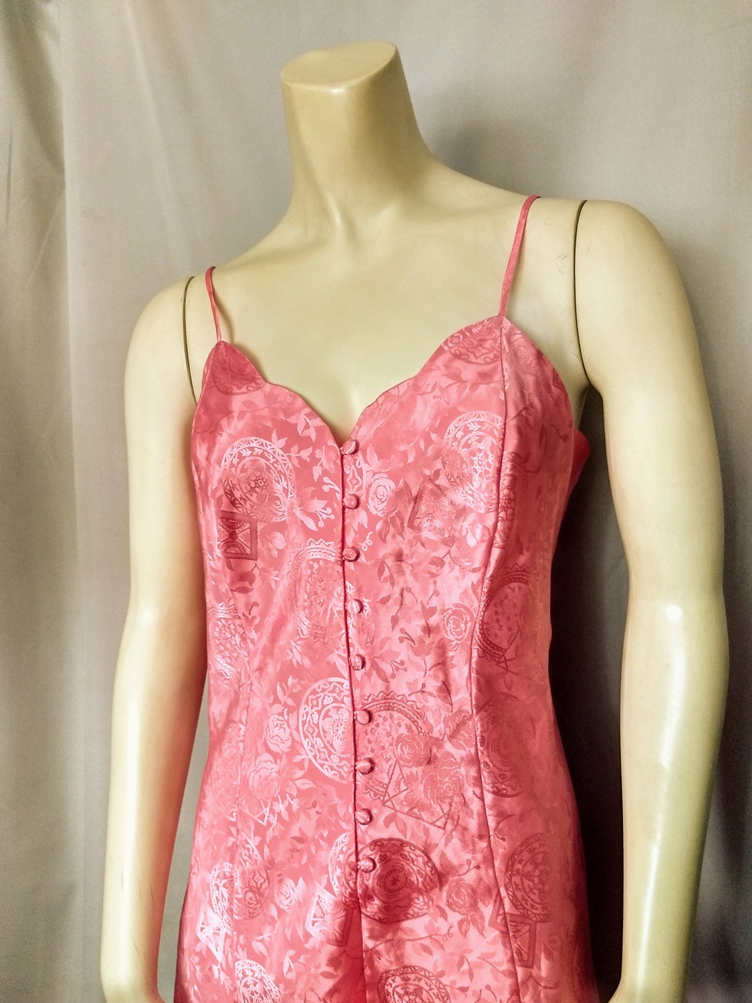VICTORIAS SECRET Short Pink Baby Doll Nightgown/luxurious Silky Satin ...