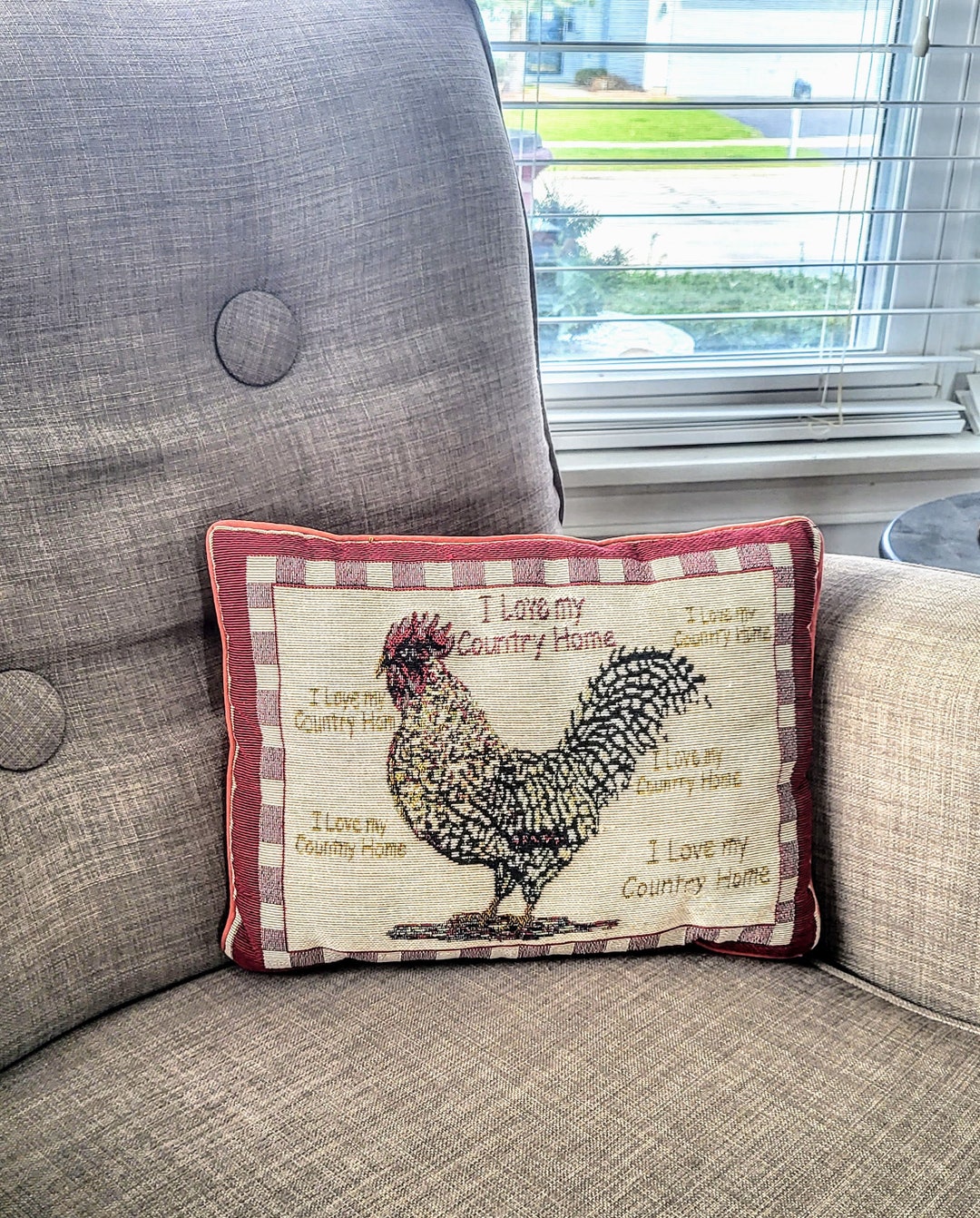Tapestry Country Rooster Decorative Small Pillow/vintage Classic ...