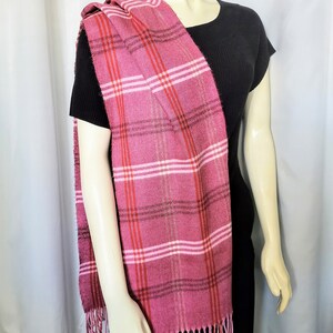 CEJON ITALIAN Winter Scarf/classic Plaid Soft Pink Fringed - Etsy