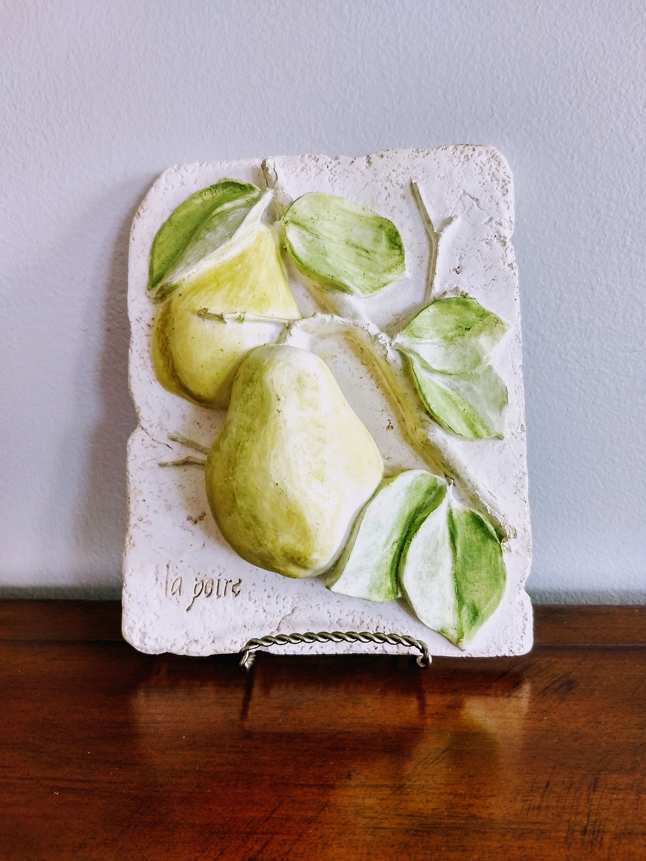 Fruits Plaster Cluster Wall Decoration/ 3D Large 3D Pears Hand Painted ...