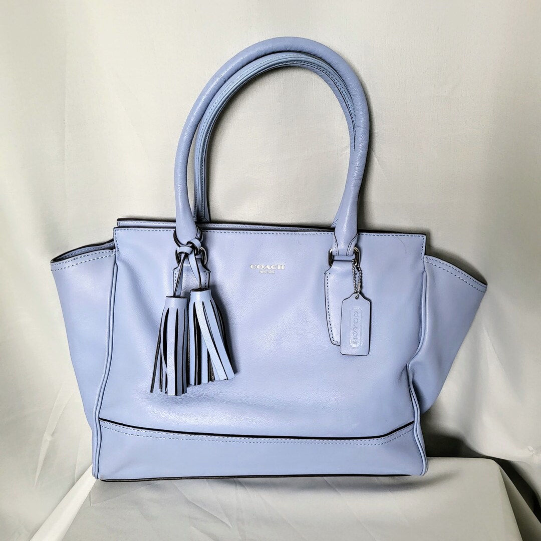 COACH Legacy Leather Candace Carryall 24201 Robin Blue Shoulder Bag ...