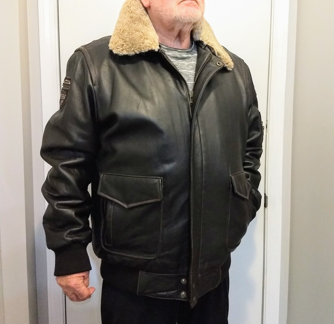 20% off Winter Mans Aviator Leather Jacket/american Classic Bomber ...