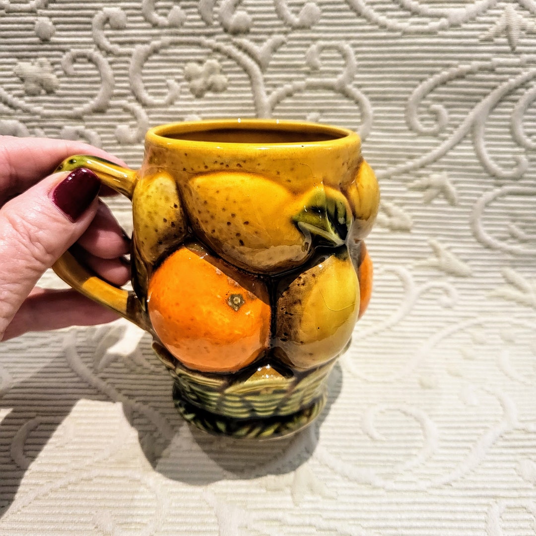 INARCO JAPAN 3D Ceramic Fruits Mug/collectible Vintage Mid Century ...