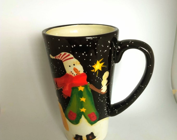 Toll Coffee Mug Snowman Décor BECCA BARTON Ceramic Hand Painted ...