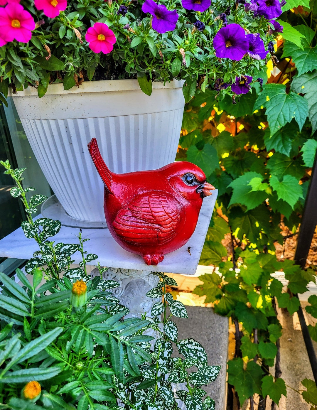 Large Red Cardinal Figurine/northern Unique Garden Décor Collectible ...