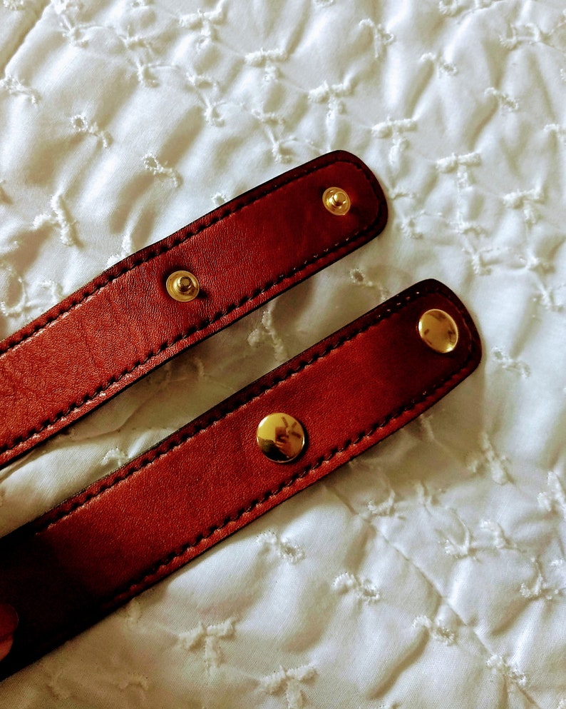 Vintage Brown Leather Shoulder Bag/calfskin Leather Medium Size Unique ...