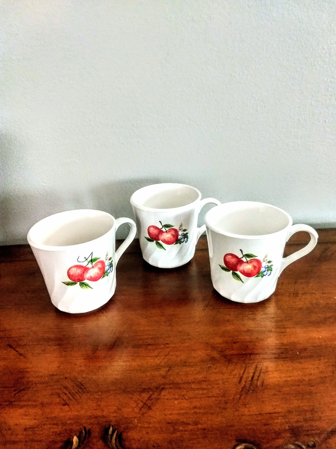 Corning Ware Coffee Mug Set of 3/white Swirl Corning Corella Coffee Cup ...