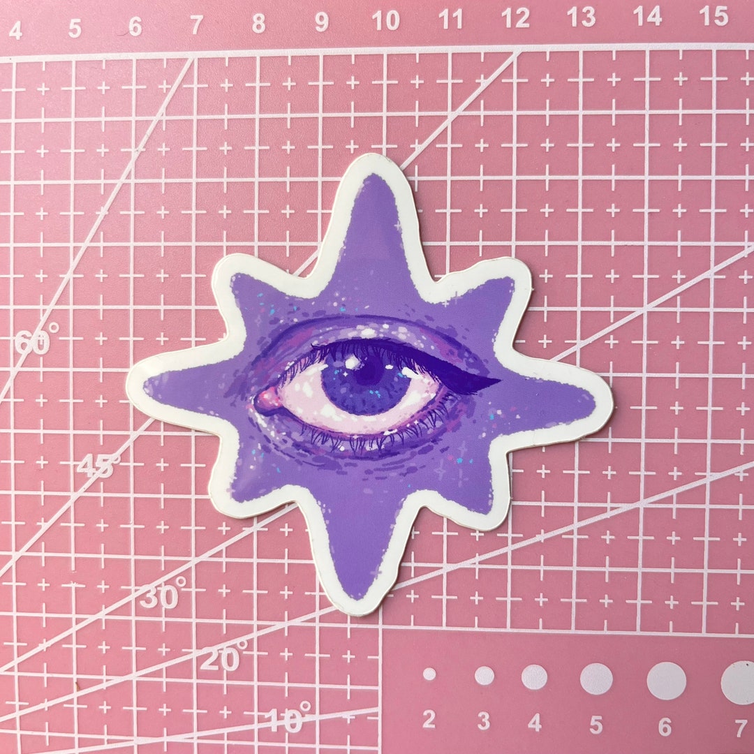 Purple Star Eye Vinyl Sticker - Etsy
