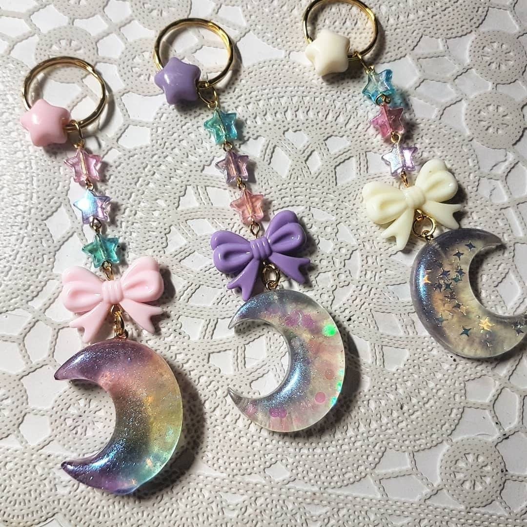 Long Moon Keychain - Etsy