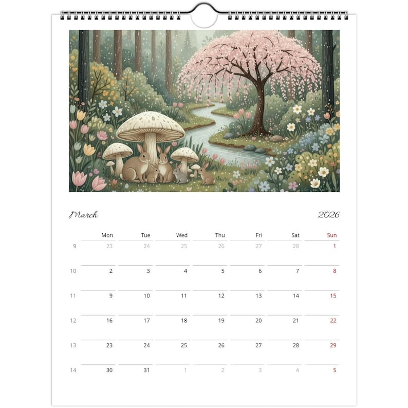 Wall Calendar 2026 Planner 2 Sizes US Delivery Home Decor Woodland ...