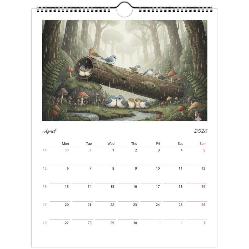 Wall Calendar 2026 Planner 2 Sizes US Delivery Home Decor Woodland ...
