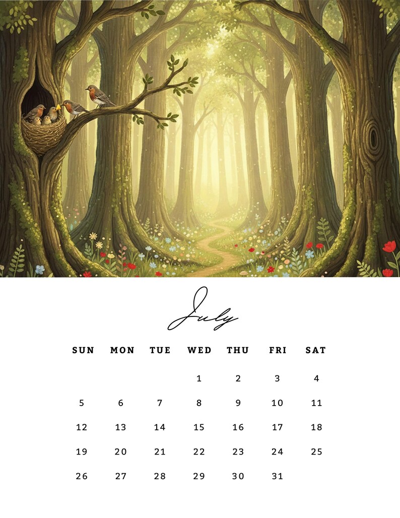 2026 Printable Calendar Nature Lover Gift Idea Calendars Wall Art ...