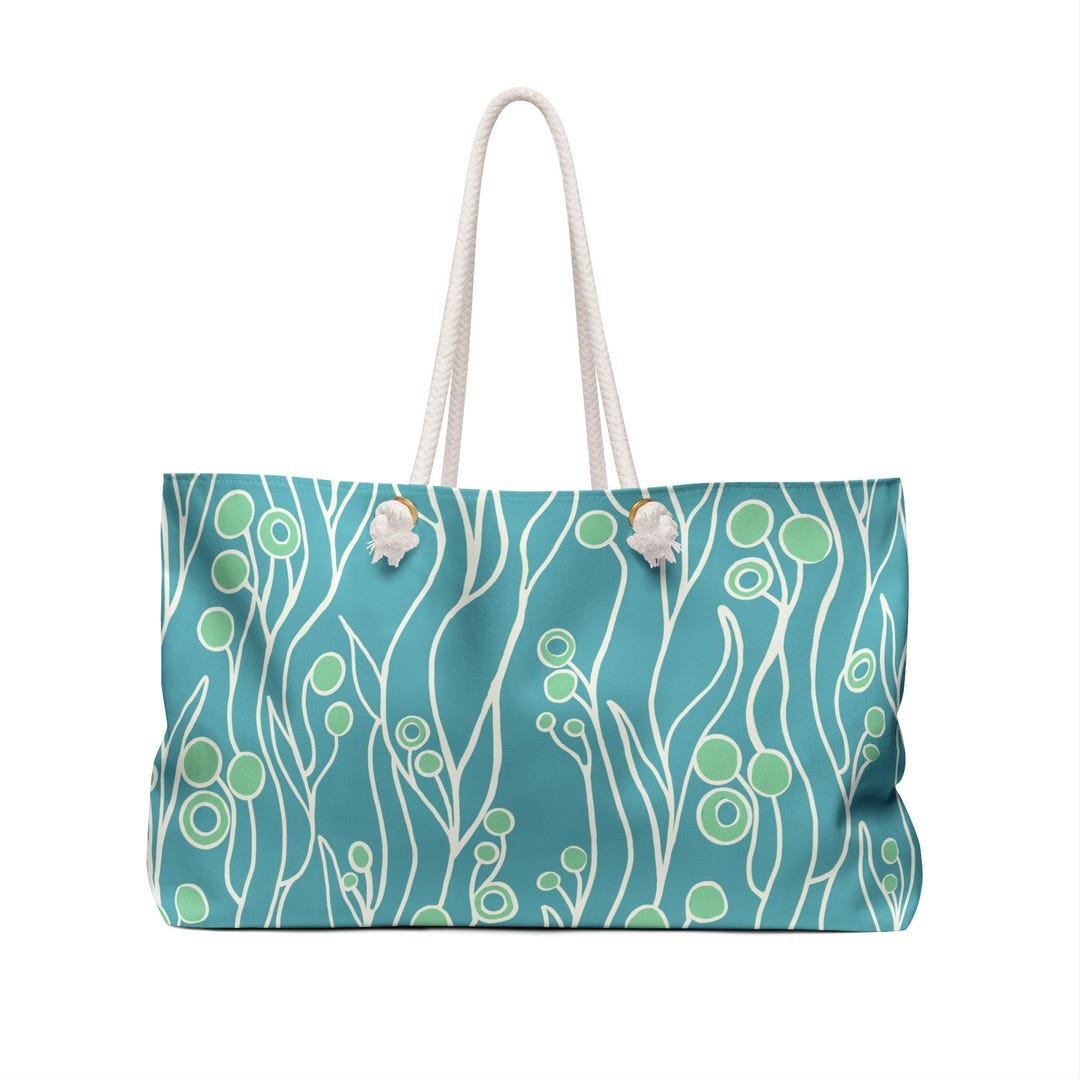 Teal Weekender Bag Beach Travel Carry All Tote Large Overnight Stylish ...