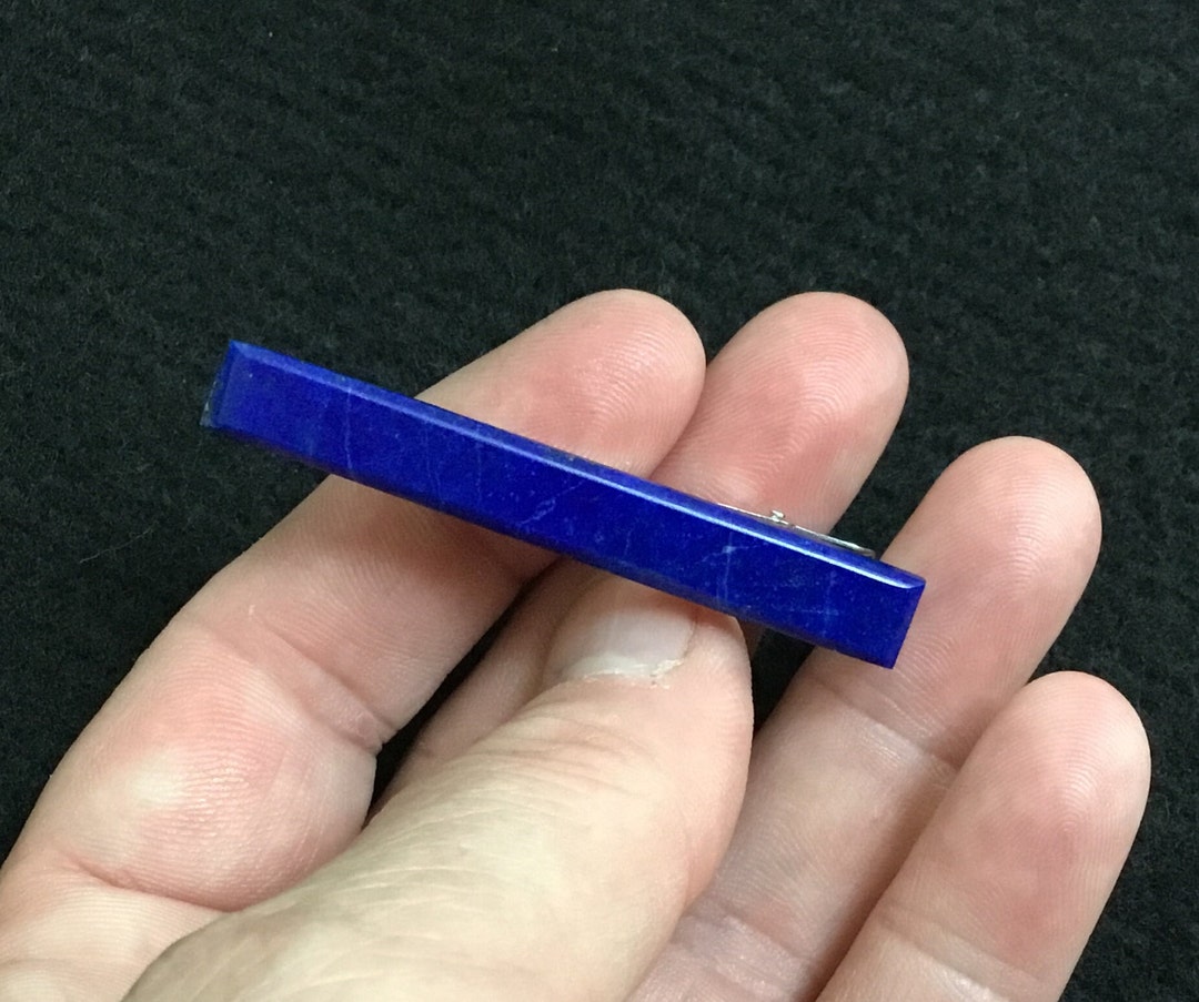 Blue Lapis Tie Clip/deep Blue Stone Tie Bar/mens Office Fashion ...