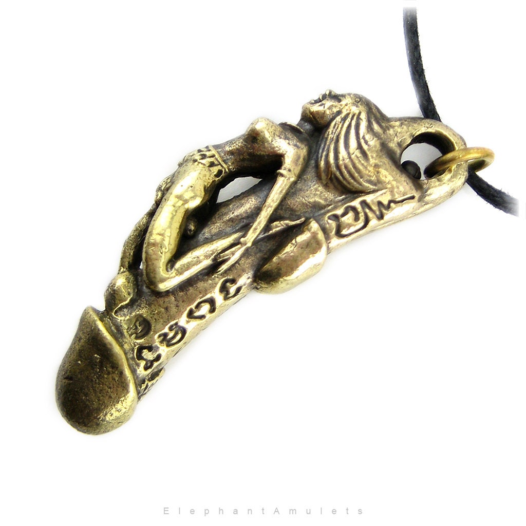 Brass Lady Phallic Charm Palad Khik Thai Amulet Penis Necklace - Etsy