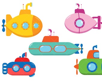 Submarine clipart | Etsy