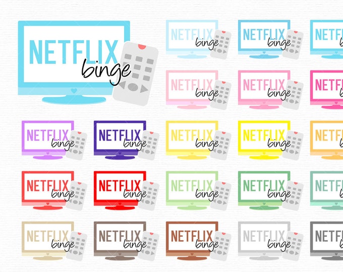 Clipart Rainbow Netflix Binge Icons - Png Graphic Elements Great for ...