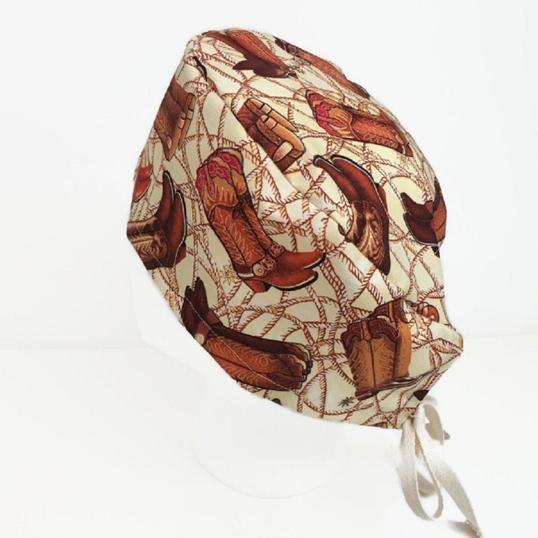 Scrub Cap: Cowboy Boots, Unisex Cotton Surgical Hat, Orhatsbybonita - Etsy