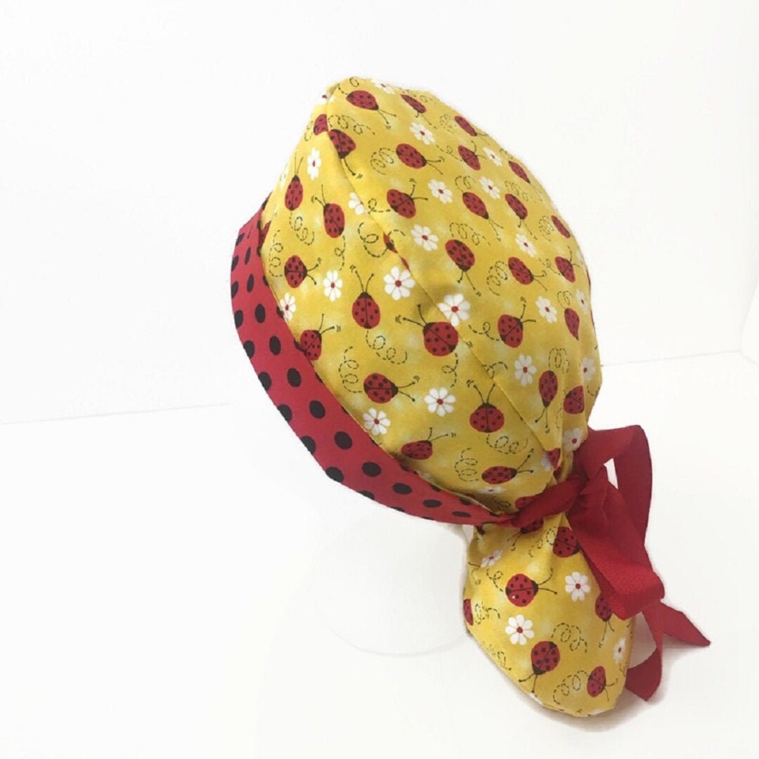 Ponytail Scrub Cap Ladybugs Scrub Hat for Women Scrub Cap - Etsy