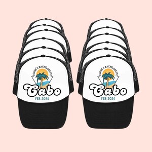 Personalized Cabo Bachelorette Trucker Hats, Custom Team Bride Caps ...