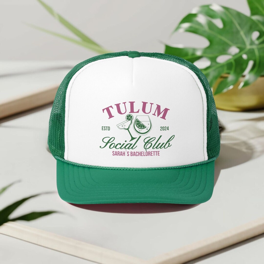 Tulum Bachelorette Social Club Hat, Custom Beach Bachelorette Trucker ...