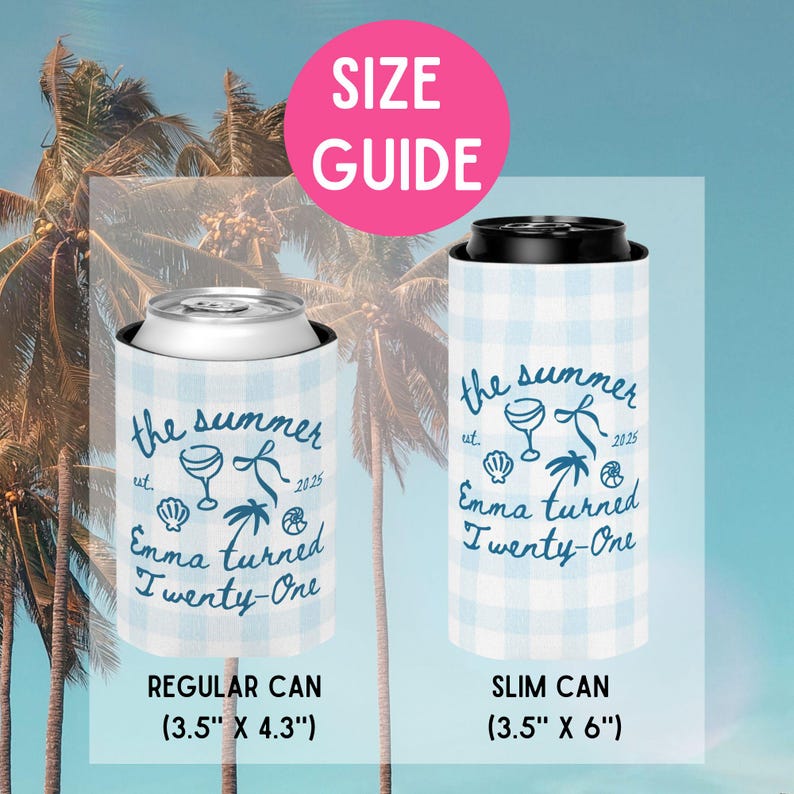 The Summer I Turned Twenty One Birthday Can Cooler, Custom 21st ...