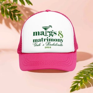 Personalized Margs and Matrimony Bachelorette Trucker Hats, Margarita ...