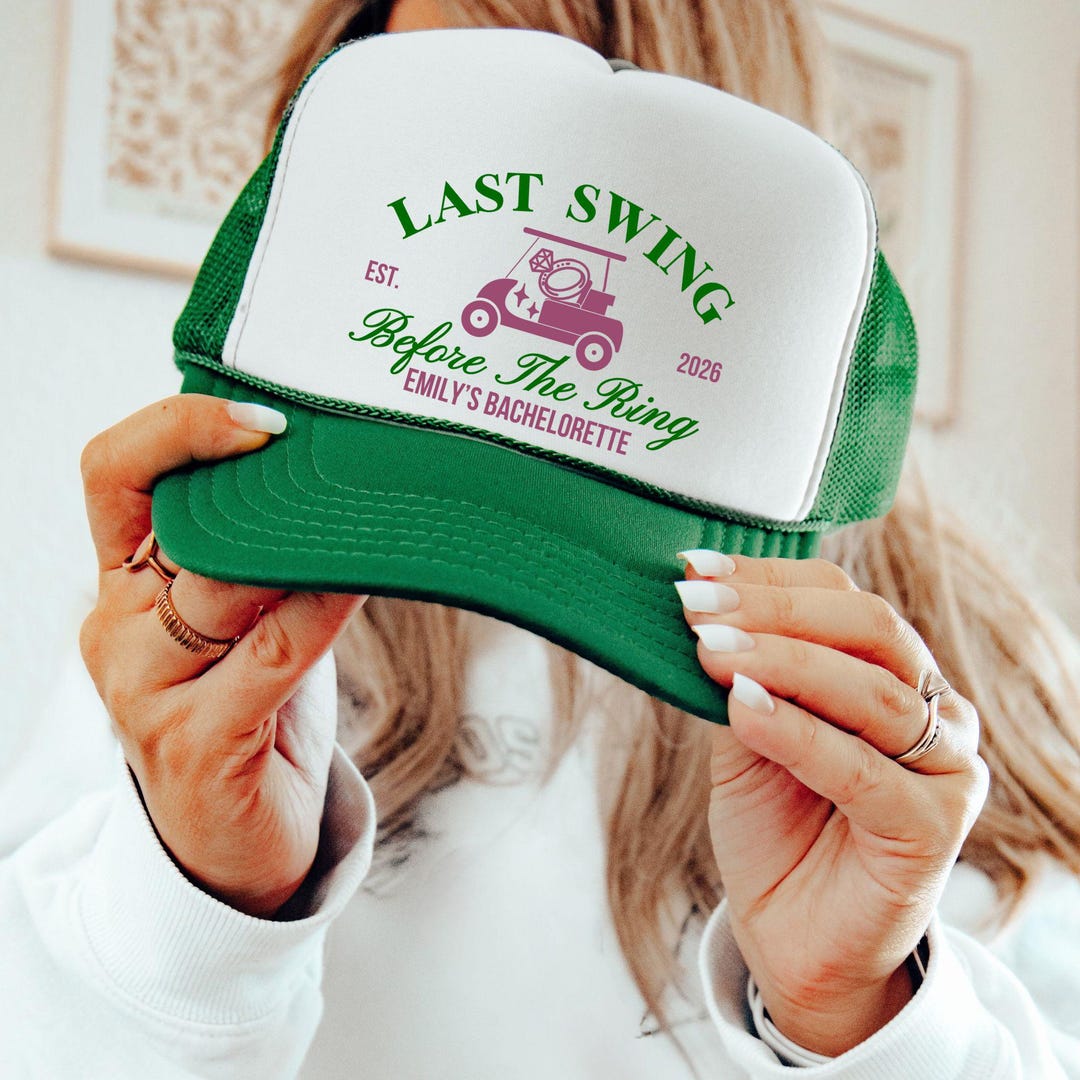 Golf Bachelorette Theme Hats, Last Swing Before the Ring Custom Bach ...