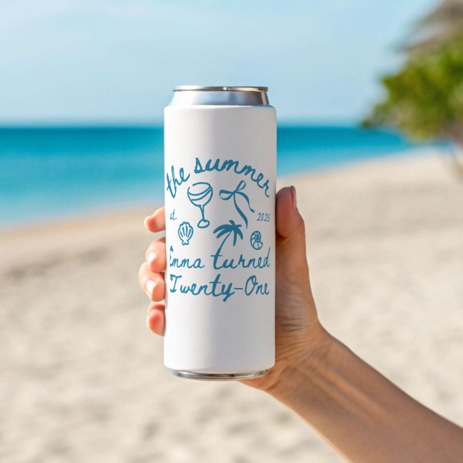 The Summer I Turned Twenty One Birthday Can Cooler, Custom 21st ...