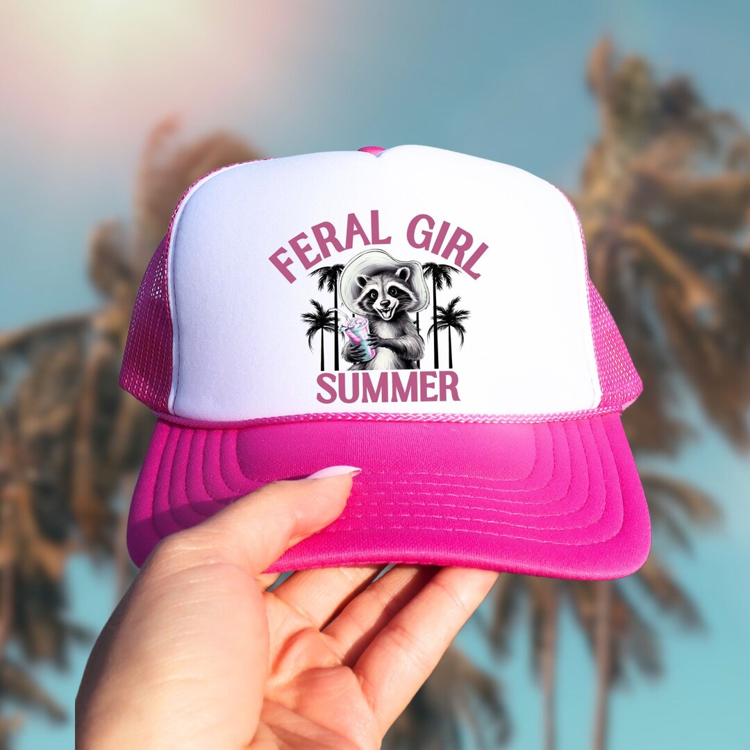 Feral Girl Summer Hat, Trash Panda Trendy Trucker Hats for Women, Girls ...