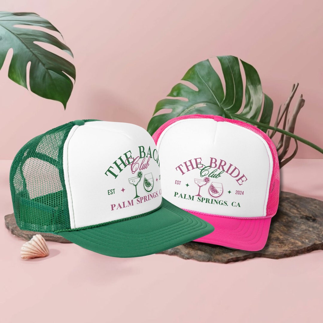 Palm Springs Bachelorette Party Trucker Hat, Girls Trip Favors, Palm ...
