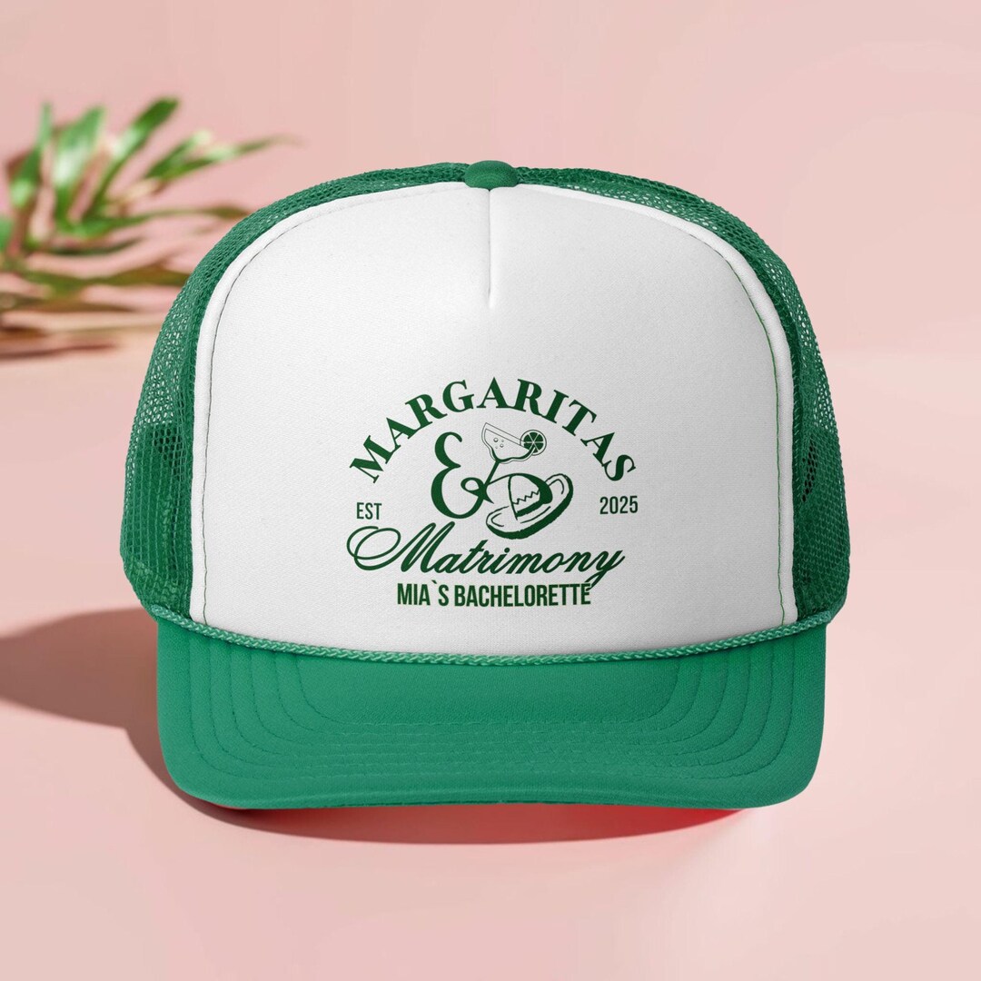 Margs and Matrimony Bachelorette Hats, Margarita Party Custom ...