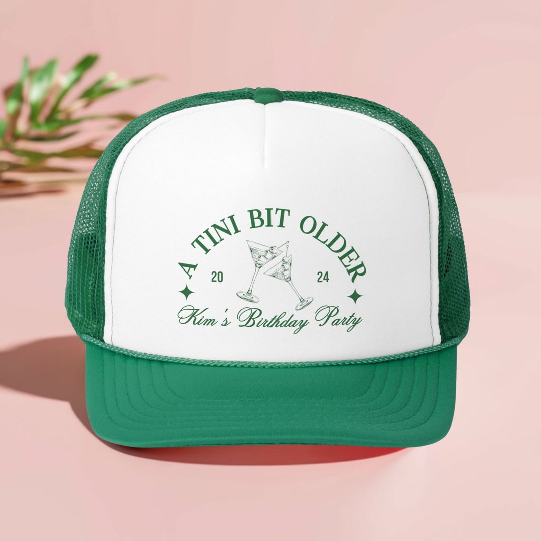 Martini Themed Birthday Custom Trucker Hats, Beach Birthday Party Favor ...