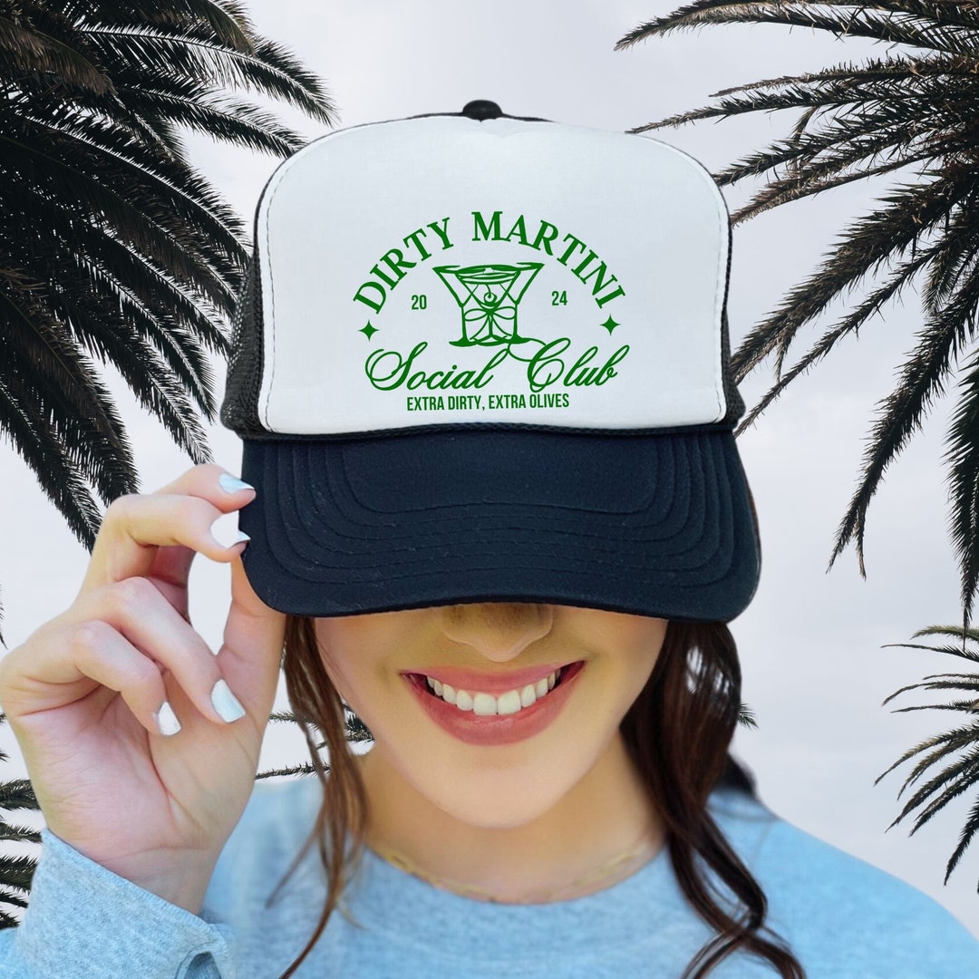 Dirty Martini Social Club Hat, Martini Themed Party Coquette Trucker ...
