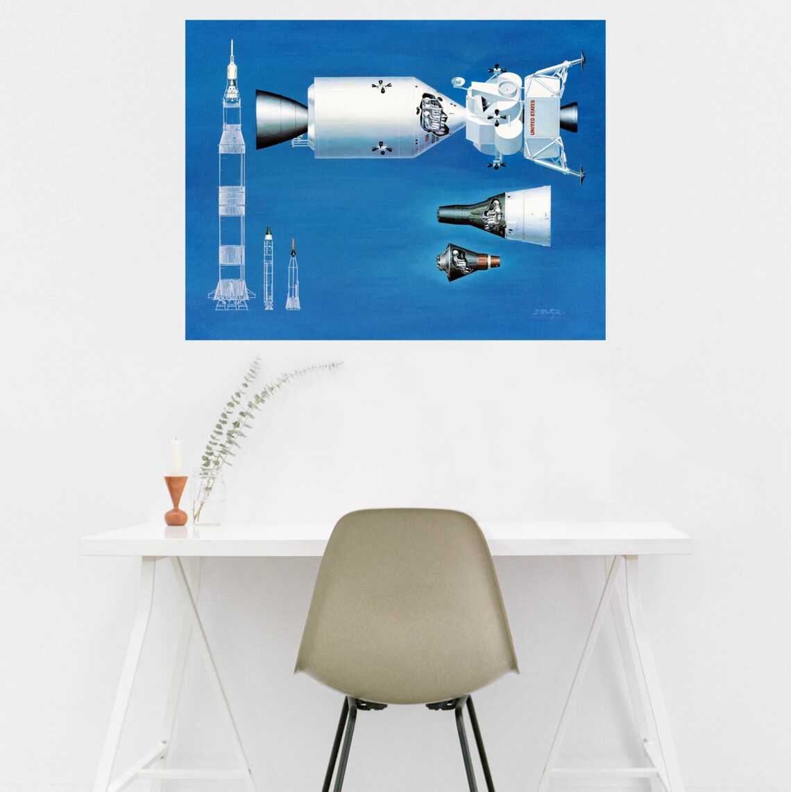 Spaceship Print Spacecraft NASA Print Gemini Apollo - Etsy