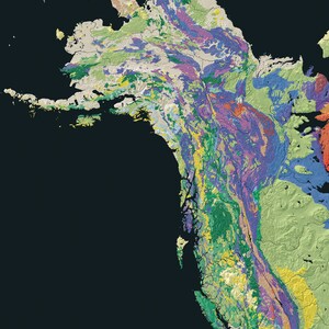 North America Geologic Map: Tapestry of Time and Terrain Giclee Print ...
