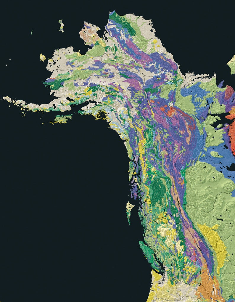 North America Geologic Map Tapestry of Time and Terrain - Etsy