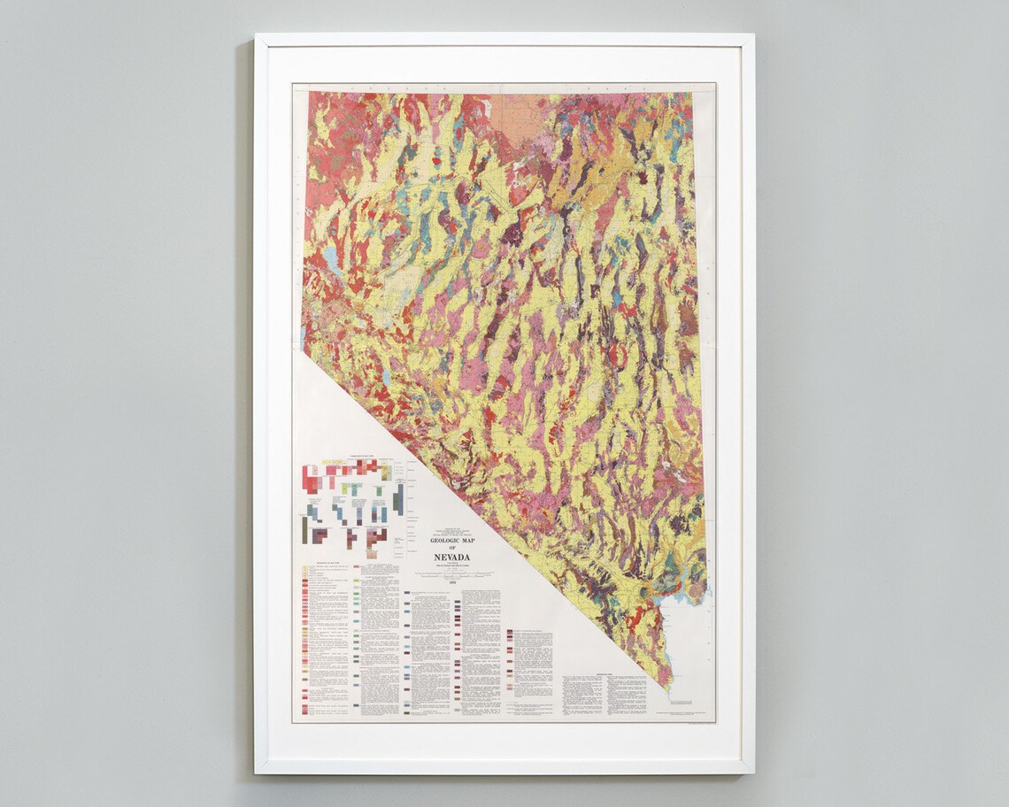 Geology Map of Nevada Science Chart Map Print Geologic Time - Etsy