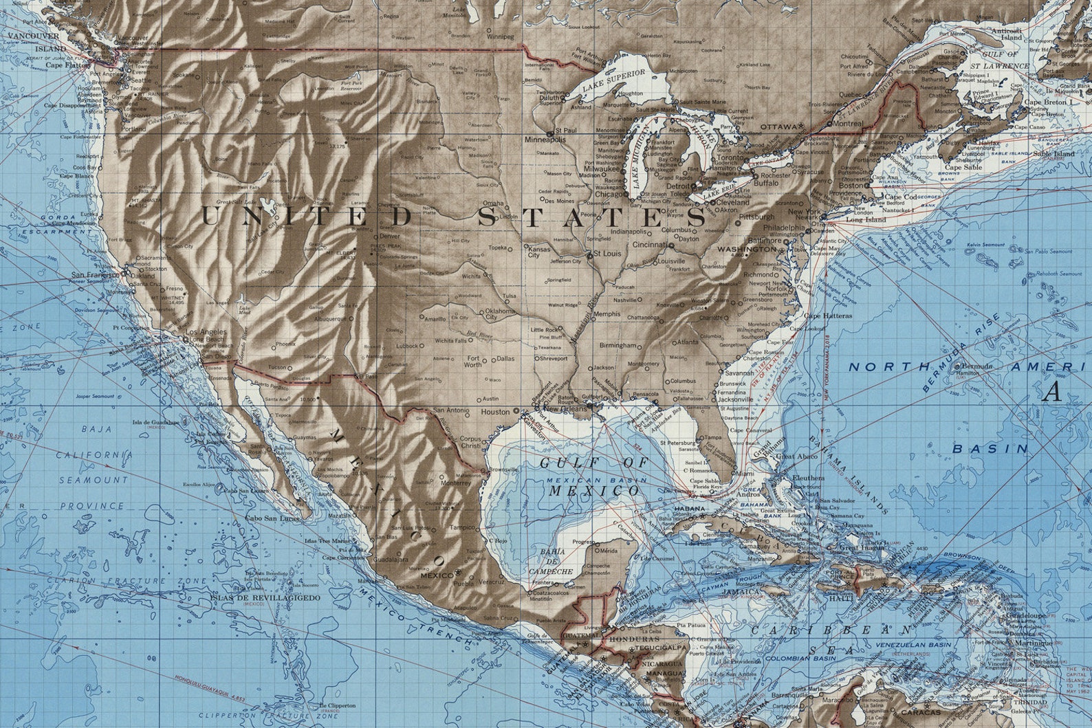 The World's Ocean Depths Chart Print Map of the Depths of - Etsy Australia