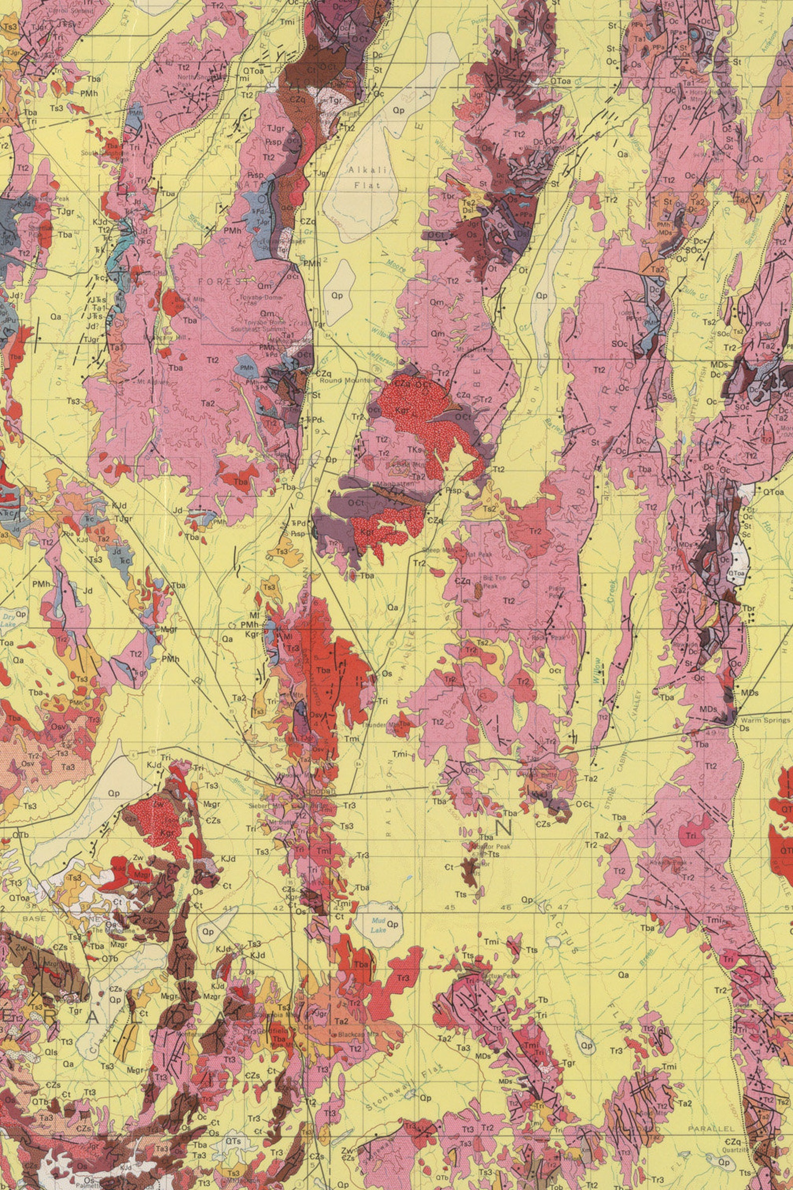 Geology Map of Nevada Science Chart Map Print Geologic Time - Etsy