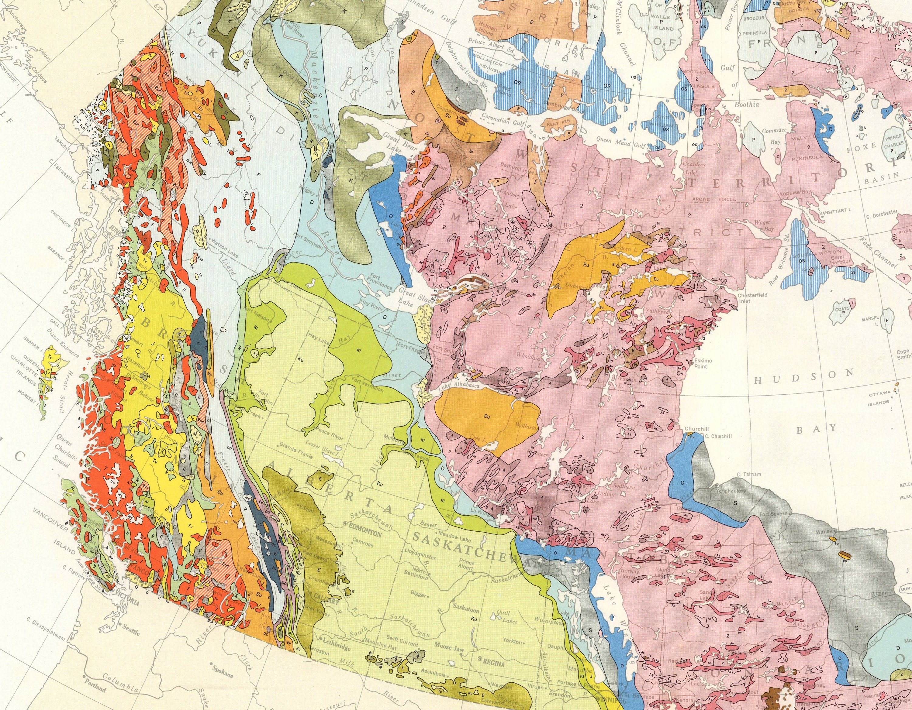Canada Geology Map Print: Bedrock of the North - Etsy Canada