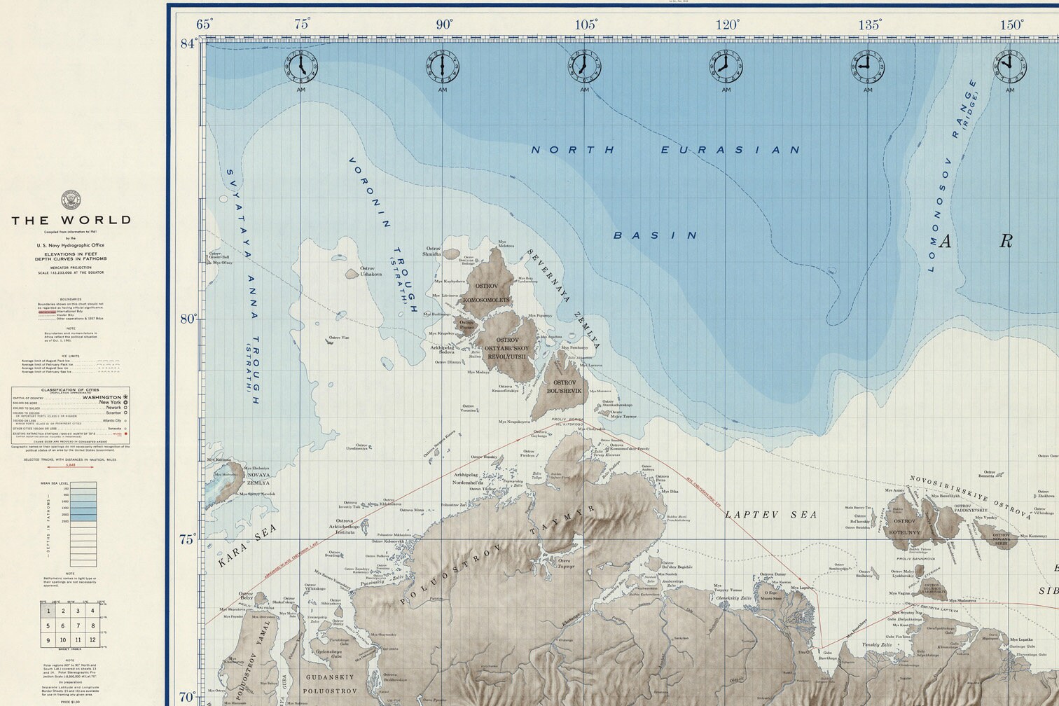 The World's Ocean Depths Chart Print Map of the Depths of | Etsy