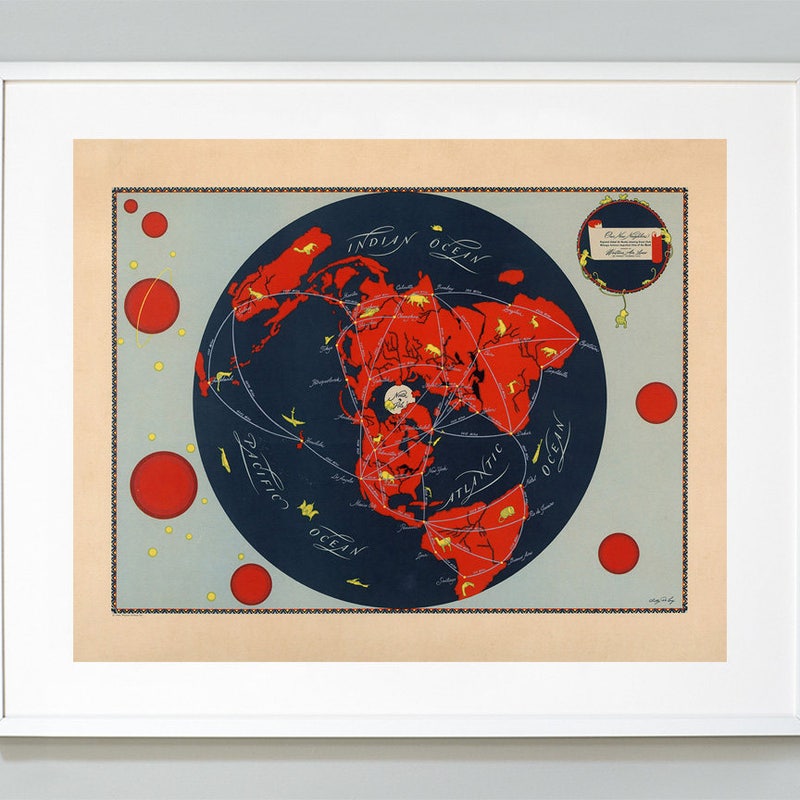 Route Map Poster Airline - Etsy