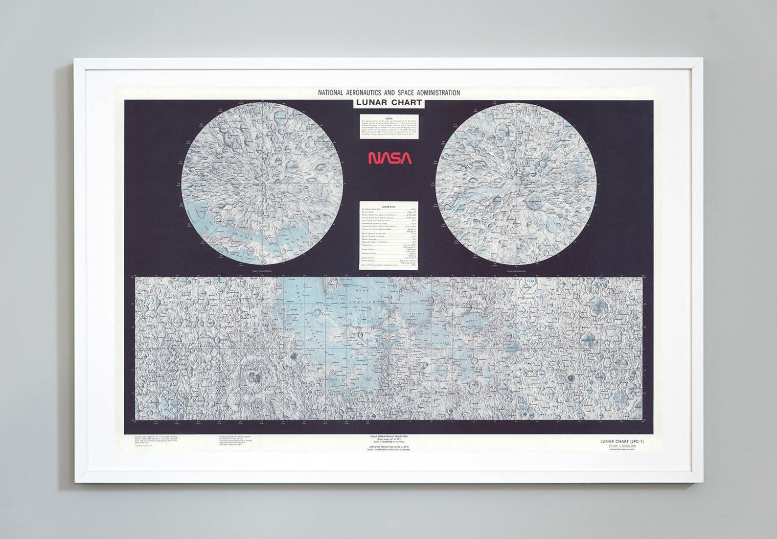 Moon Map Print NASA Lunar Chart Moon Map Map of Lunar - Etsy