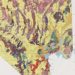 Geology Map of Nevada, Science Chart, Map Print, Geologic Time Scale ...