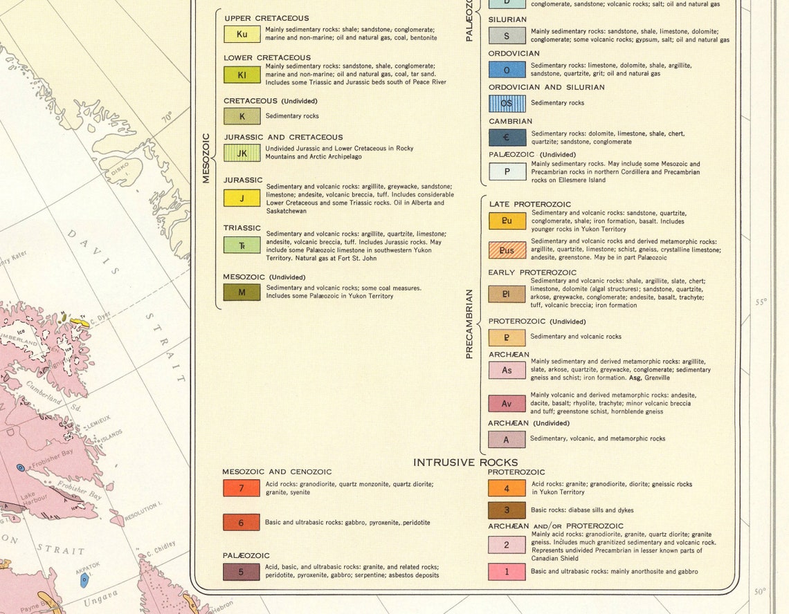 Canada Geology Map Print Atlas of Canada Bedrock Geology - Etsy Canada