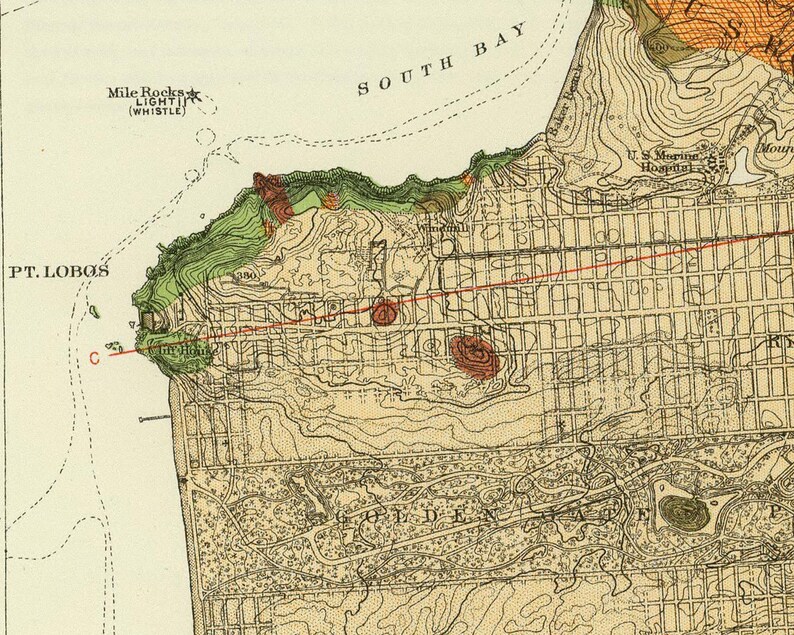 San Francisco Geology Map Print Topography of San Francisco - Etsy