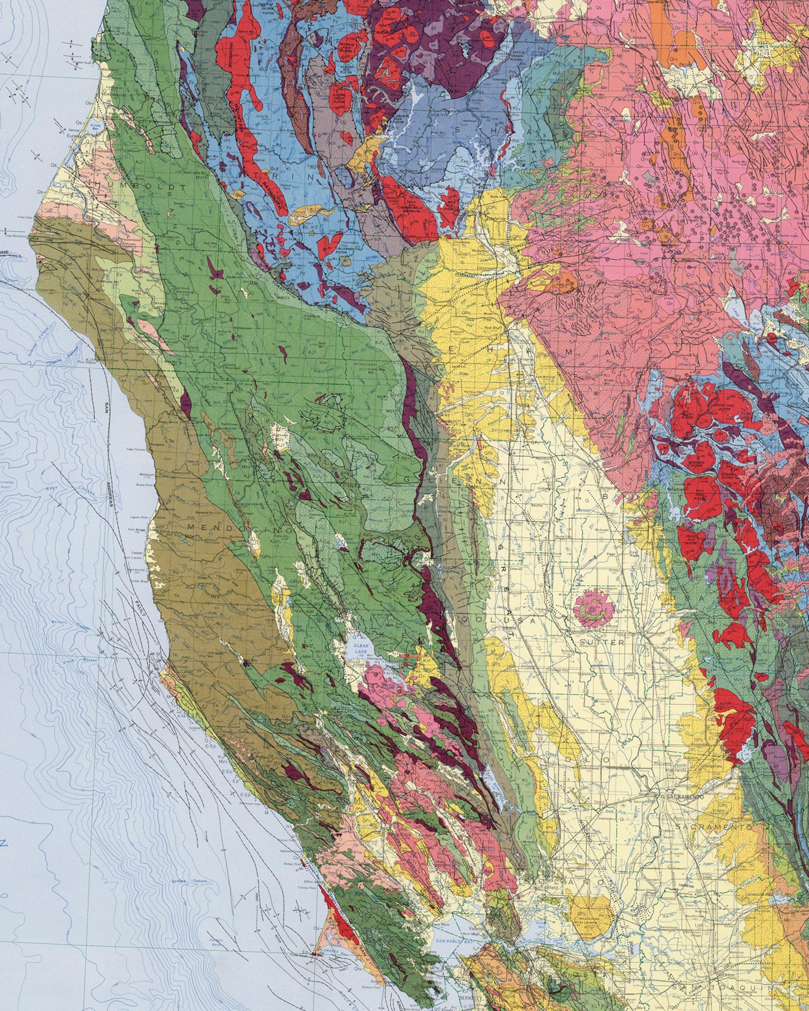 California Geology Map Print: Science Chart, Museum Quality - Etsy